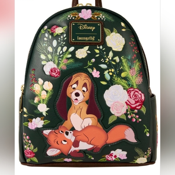 Loungefly | Bags | Loungefly The Fox And The Hound Green Floral Disney ...